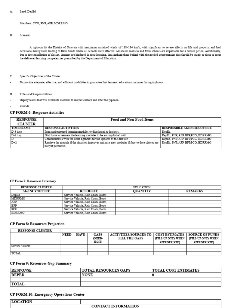 CP Form 6 11 | PDF | Incident Command System | Learning