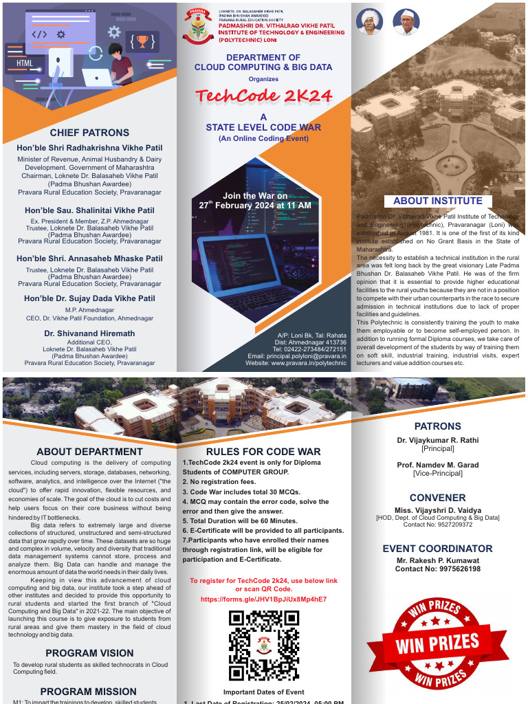 TechCode War 2K24 Leaflet | PDF | Cloud Computing | Big Data