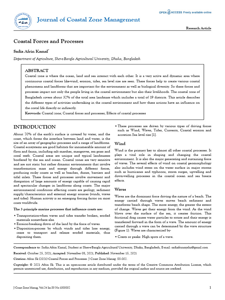coastal-forces-and-processes | PDF | Coast | Tide