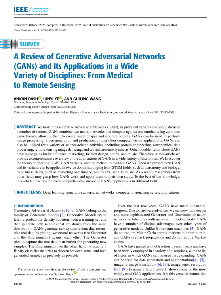 A Review of Generative Adversarial Networks GANs and Its Applications in A Wide Variety of ...