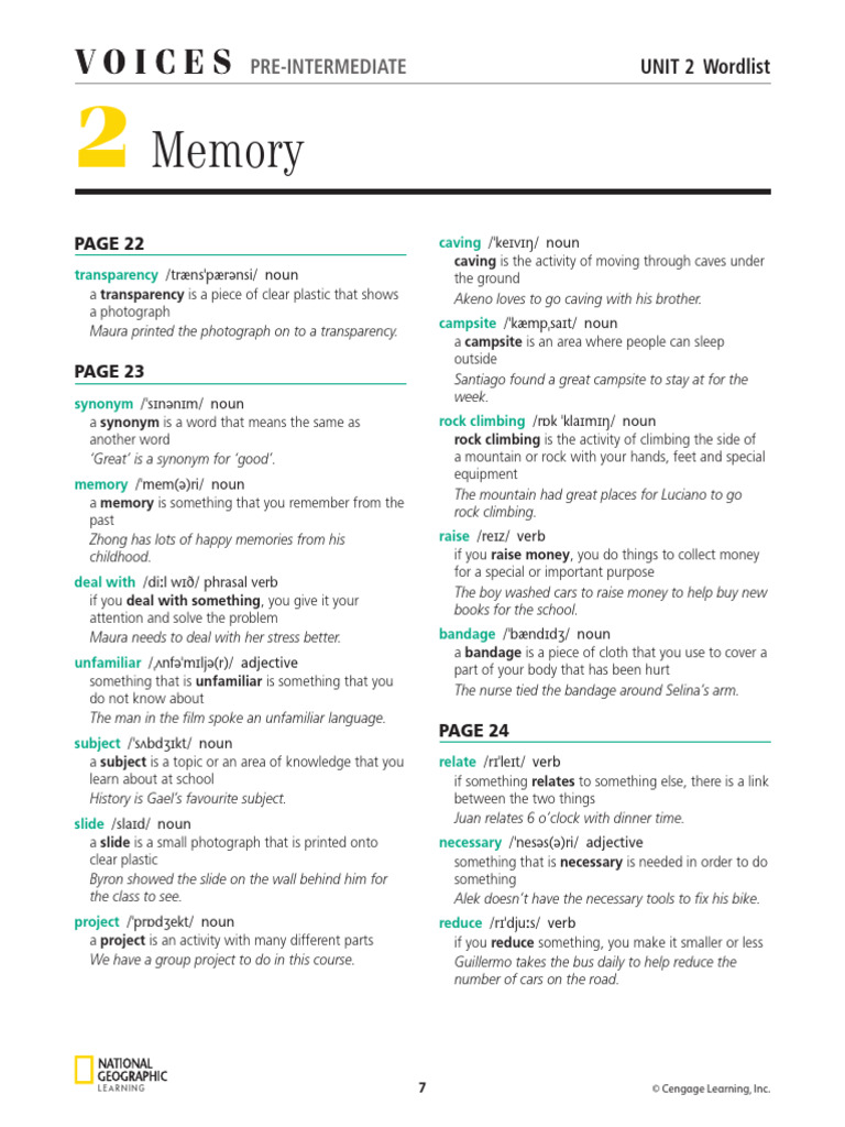 Wordlist Unit 2 | Download Free PDF | Verb | Noun