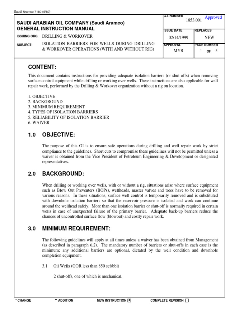 1853 - 001 Isolation Barriers | PDF | Oil Well | Blowout (Well Drilling)