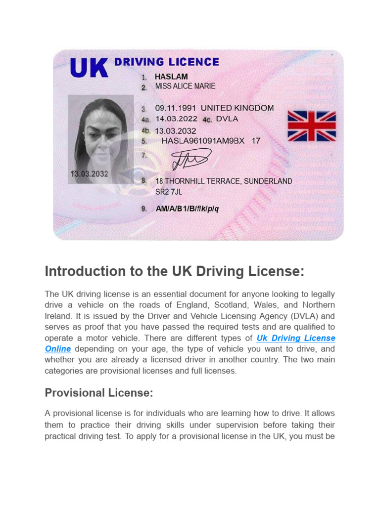 UK Driving License - Online Apply For Provisional License UK | PDF ...
