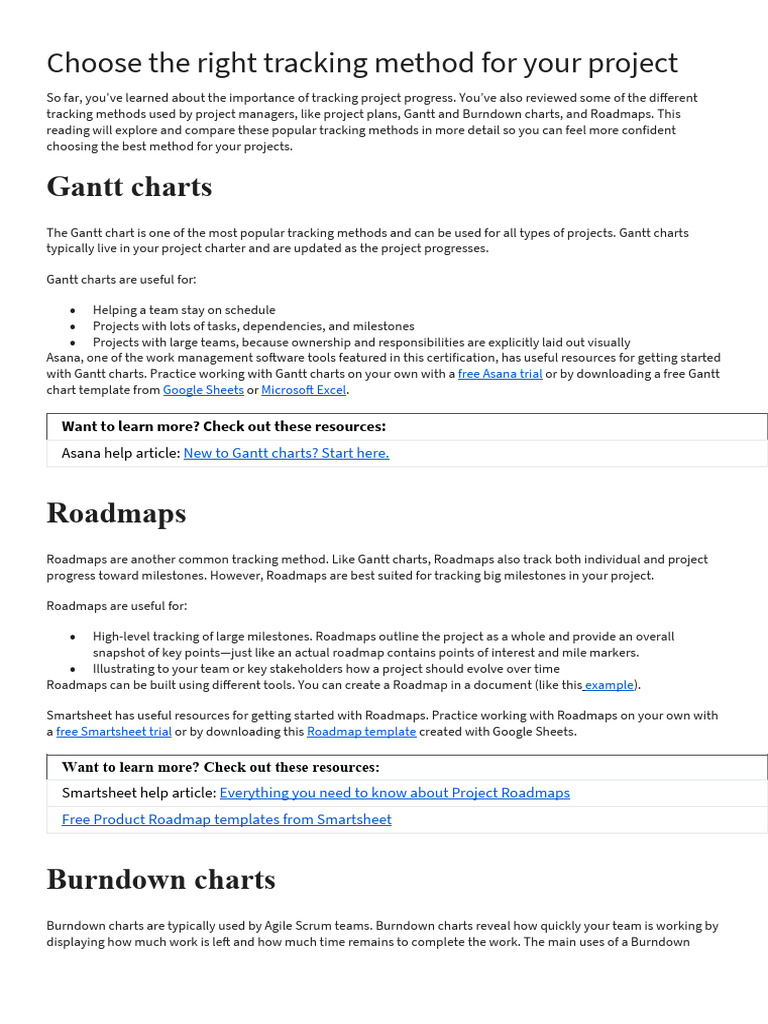 Choose The Right Tracking Method For Your Project | PDF | Agile ...