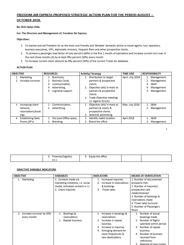 Proposed Business Strategic Action Plan | PDF | Marketing | Advertising