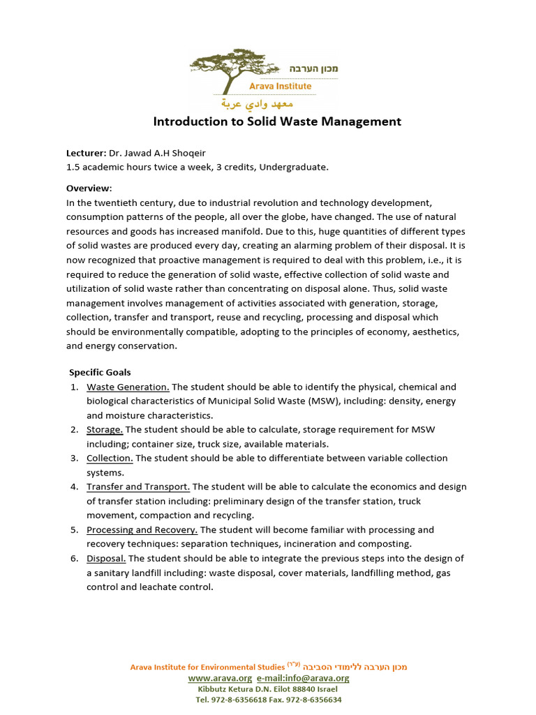 Introduction-to-Solid-Waste | PDF | Municipal Solid Waste | Waste ...