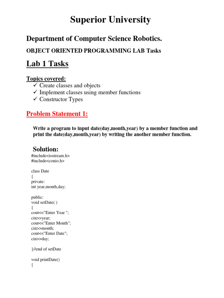 Lab 1 Taks Pdf Parameter Computer Programming Method Computer