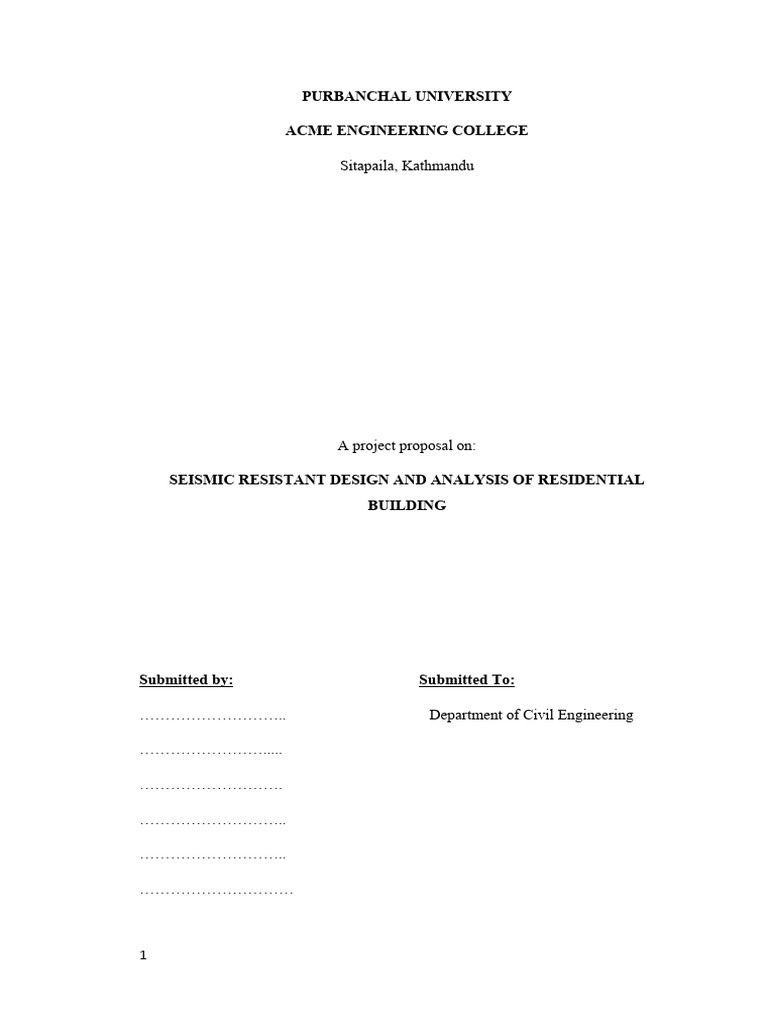 Proposal Format | PDF | Earthquake Engineering | Structural Analysis