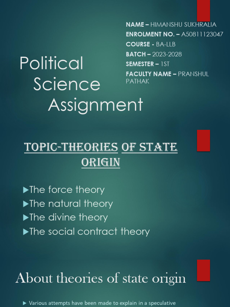 On Theories of Origin of State | PDF | State (Polity) | Individualism