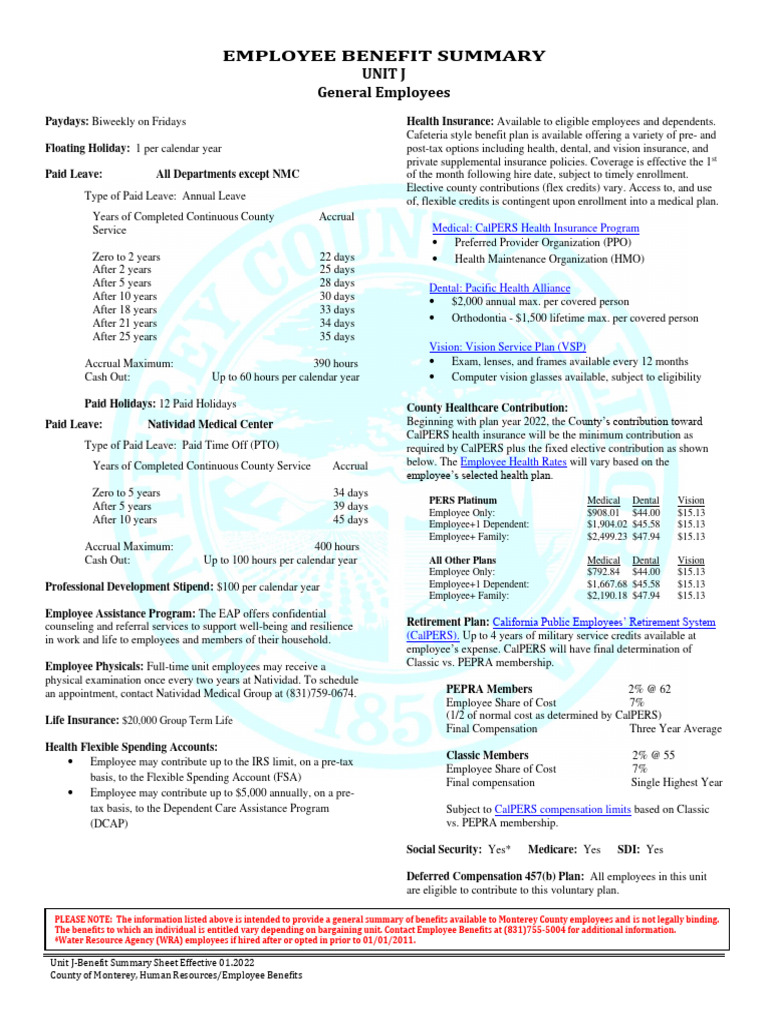 J Unit Benefit Summary She | PDF | Social Programs | Health Care