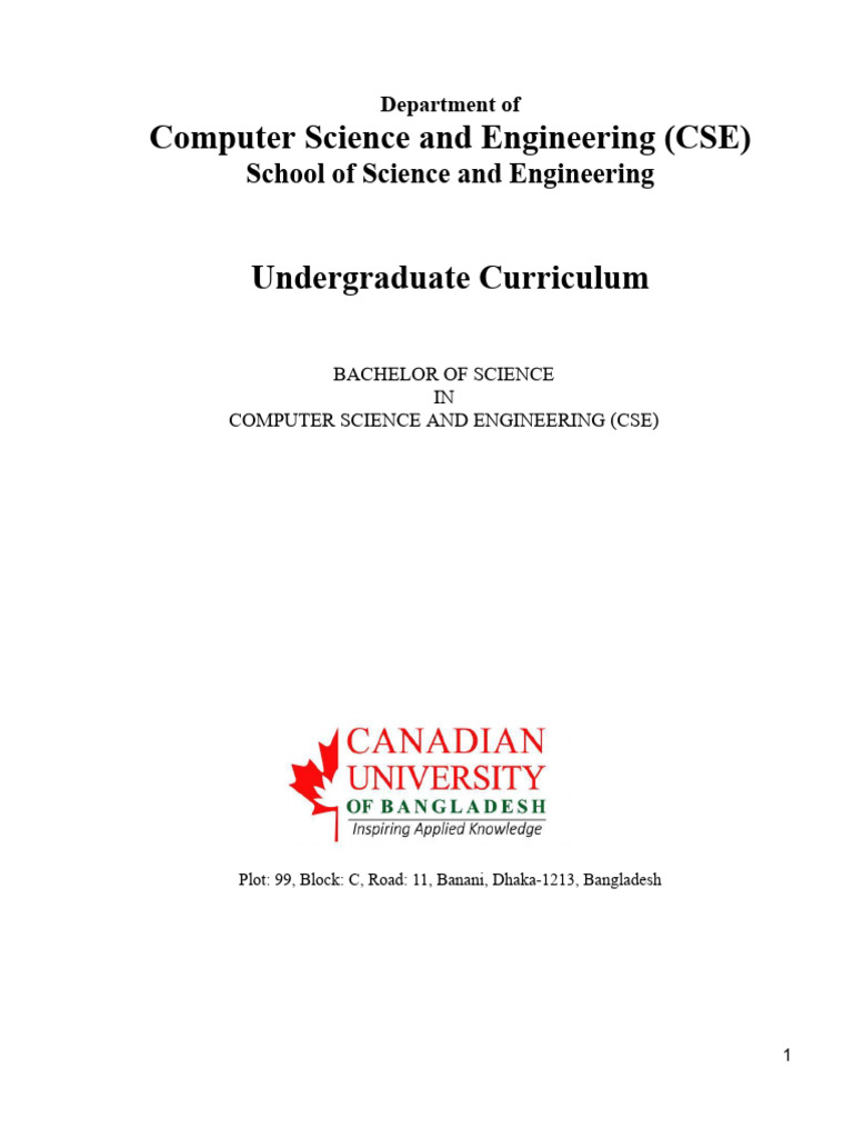 Computer Science and Engineering (CSE) | PDF | University And College ...