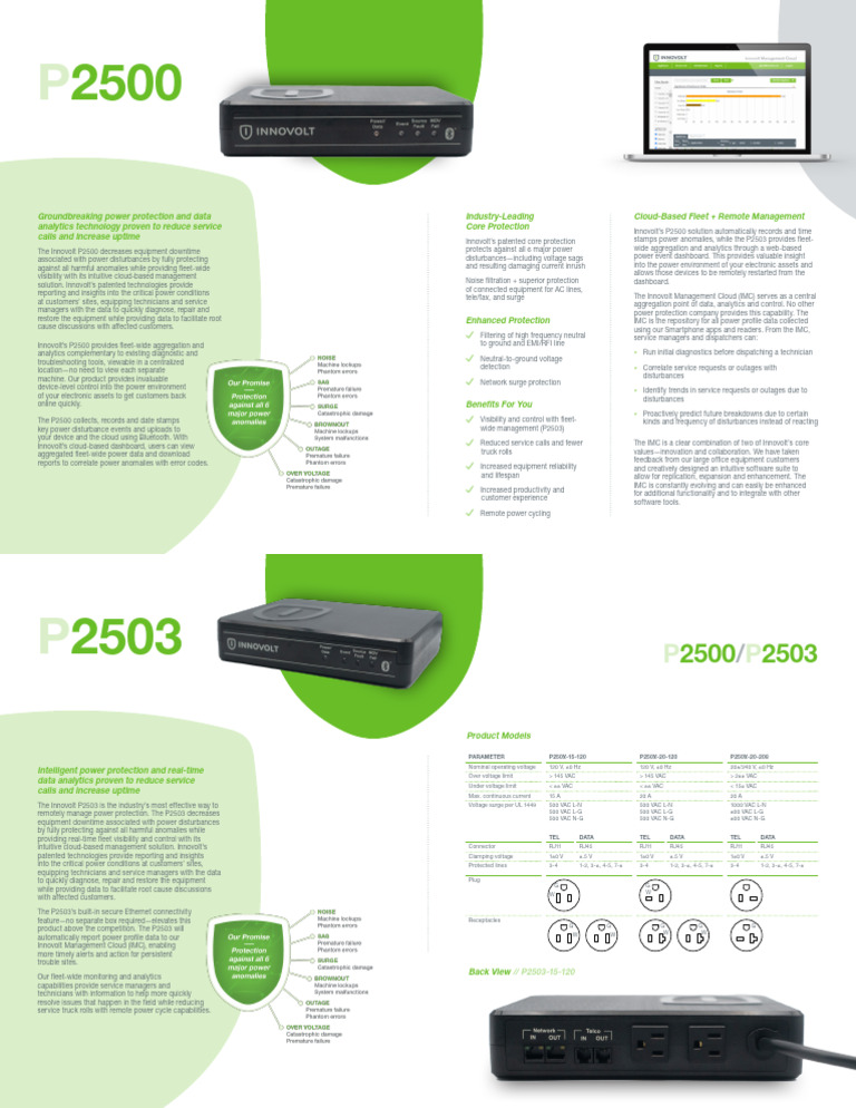 Innovolt P2500 P2503 Brochure | PDF | Cloud Computing | Alternating Current