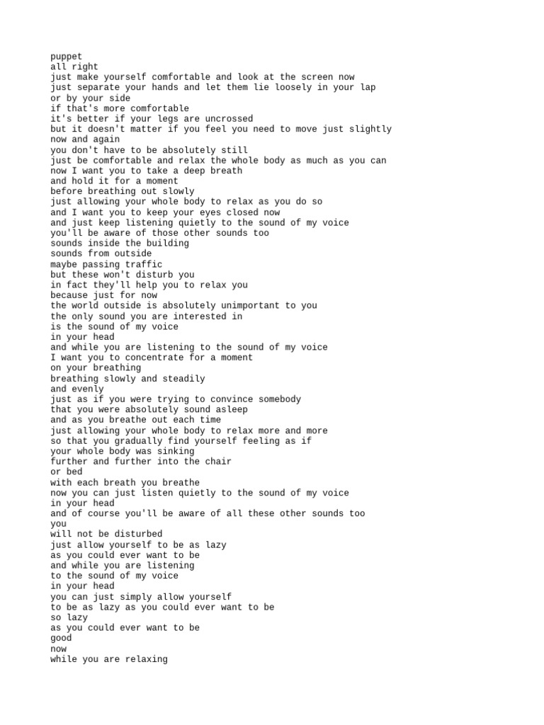 Bambi Hypnosis Induction Script | PDF