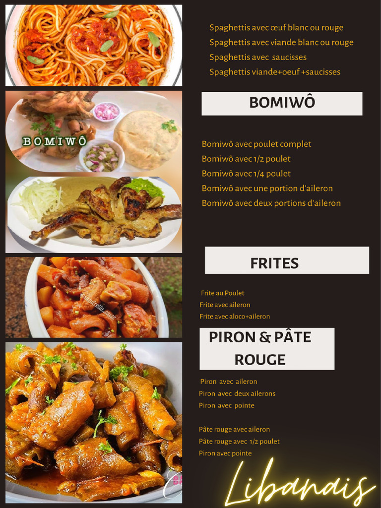 Black and Orange Minimalist Modern Restaurant Menu | PDF