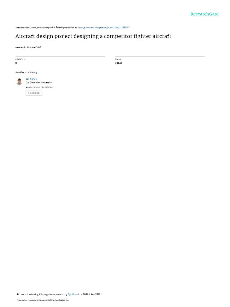 Aircraft Design Project Designing A Competitor Fighter Aircraft | PDF ...