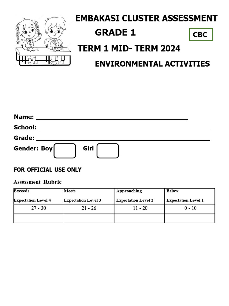 Grade 1 Environmental Activities | PDF | Oral Hygiene | Mouth