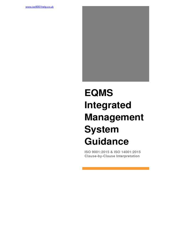 EQMS Integrated Management System Guidance | PDF | Iso 9000 | Audit