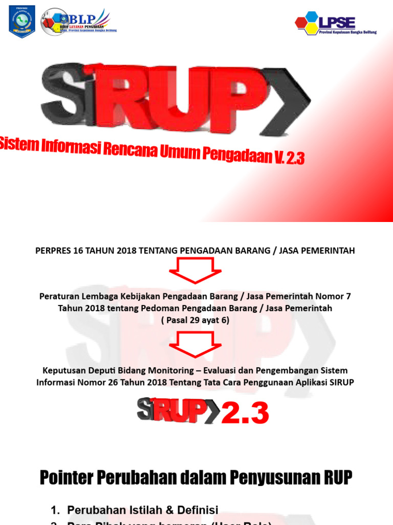 Panduan SIRUP 2.3 untuk Pengadaan Pemerintah | PDF
