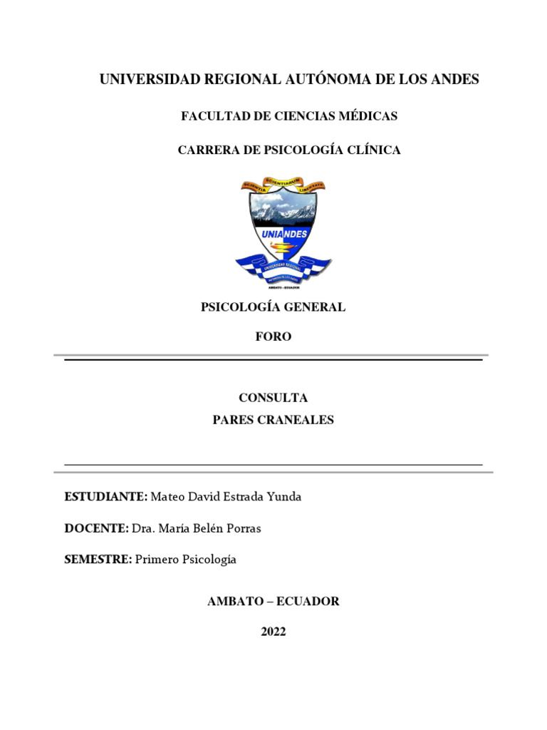Mateo Estrada - Consulta Pares Craneales | PDF | Cabeza y cuello ...