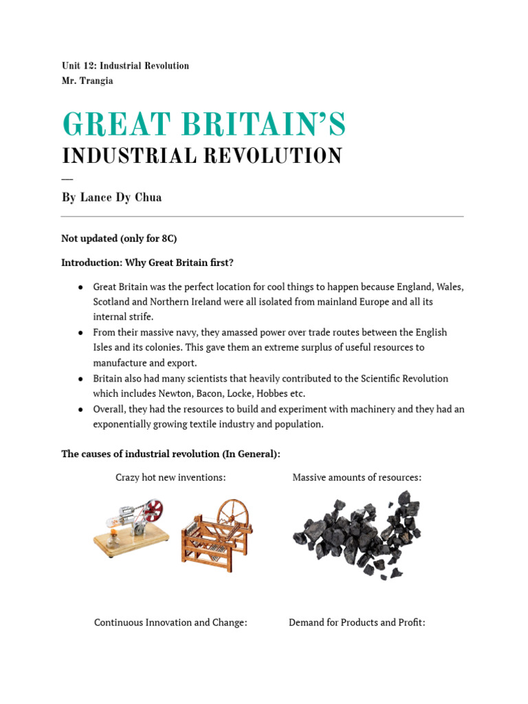 Great Britain's Industrial Revolution Overview | PDF | Industrial ...