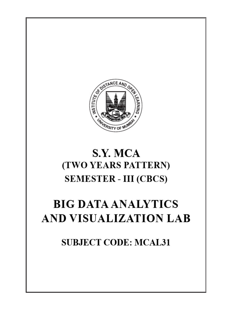 Big Data Analytics And Visualization Lab Pdf Apache Hadoop Map Reduce