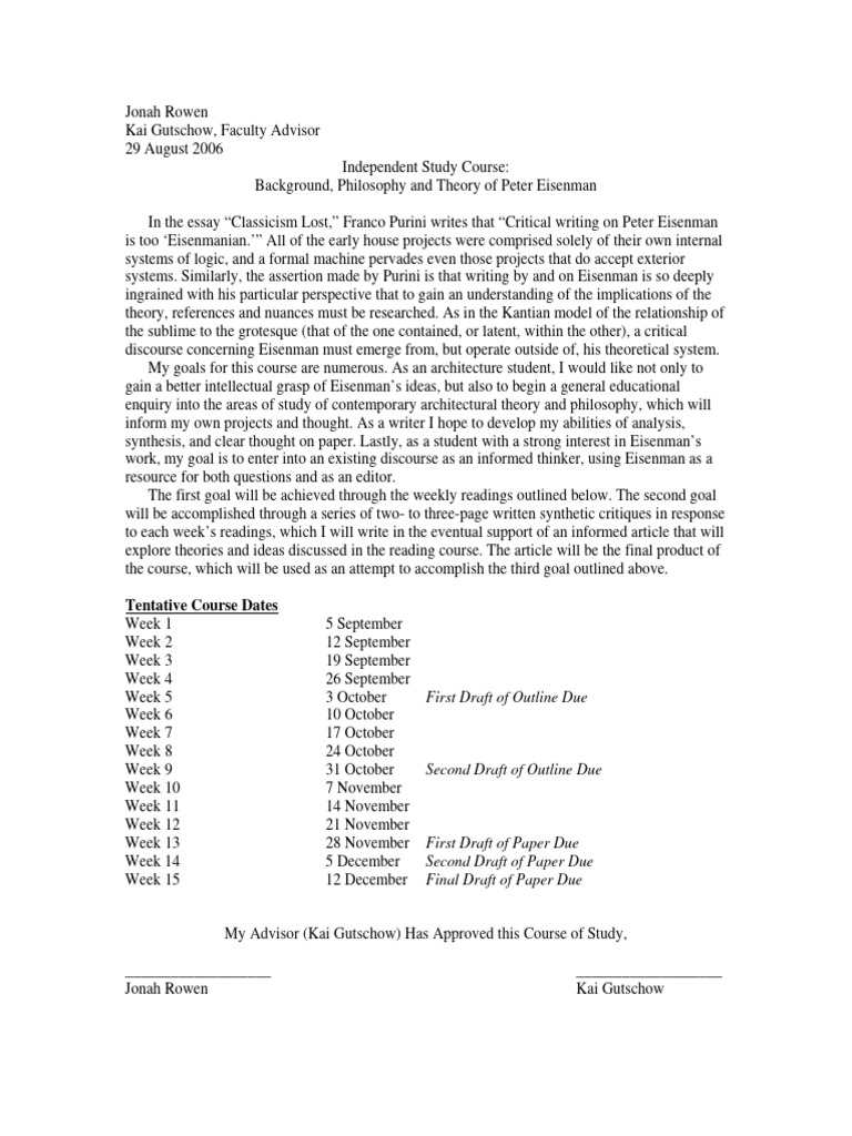 Rowen Ind Study F06 | PDF | Deconstruction | Jacques Derrida