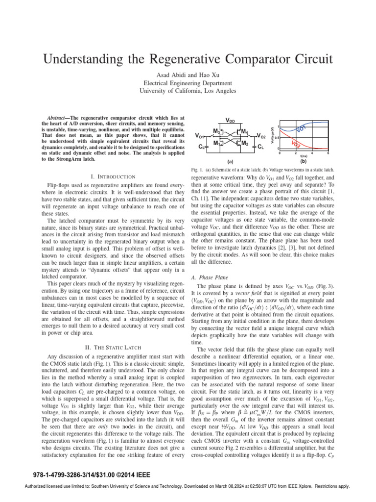 Understanding The Regenerative Comparator Circuit Pdf Field Effect