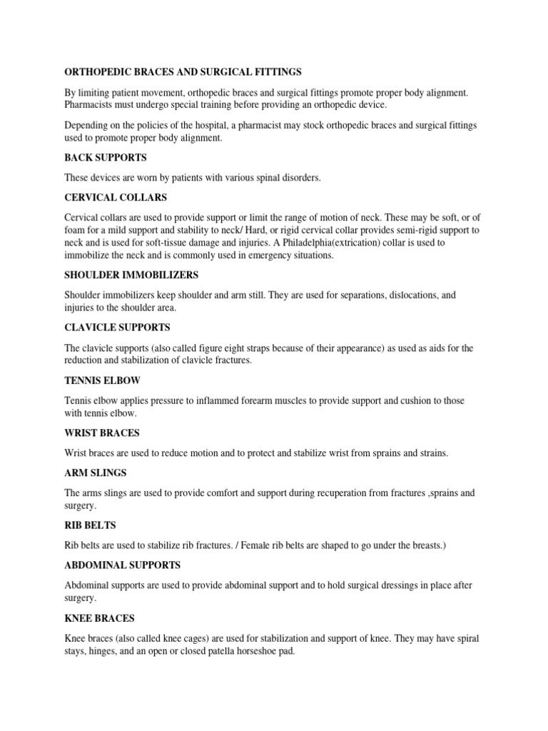 Orthopedic Braces and Surgical Fittings - Final | PDF | Thermometer | Rectum