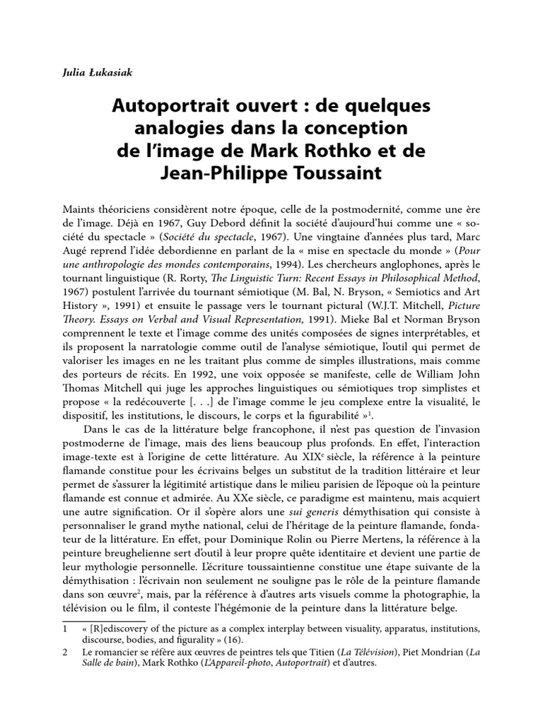Autoportrait Ouvert de Quelques Ana | PDF | Portrait | Peinture de paysage