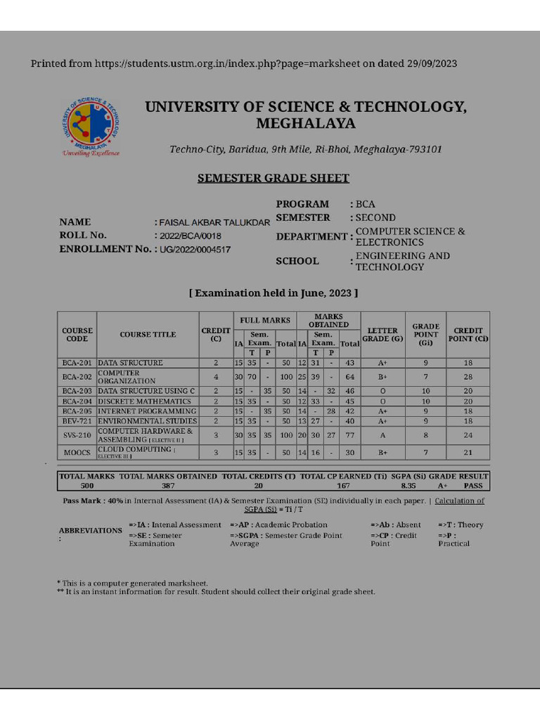 My Marksheet | PDF