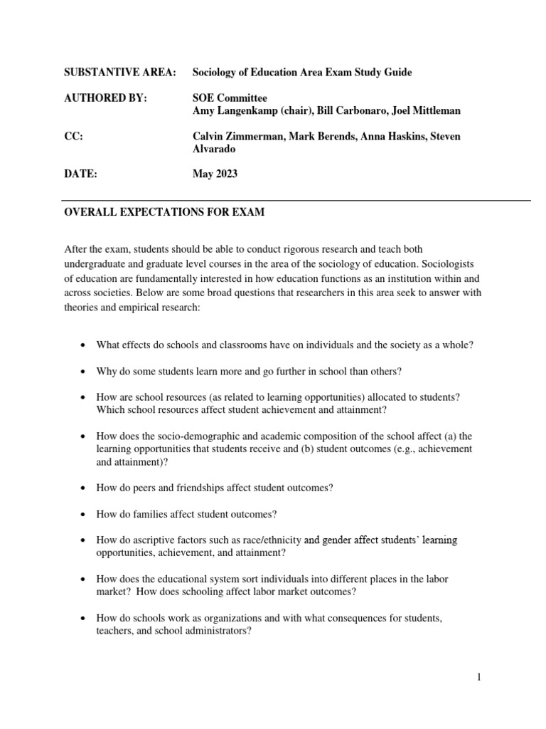 Area Exam Survey Soe 2023 Updated 6.30.2023 | Download Free PDF ...
