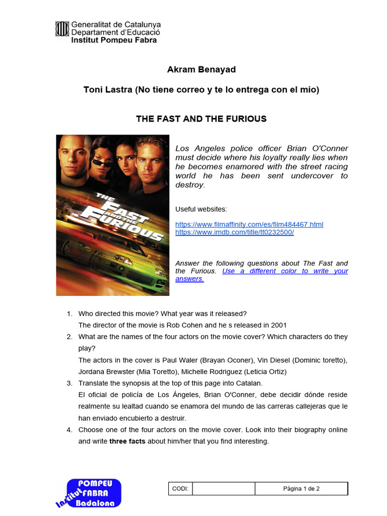 The Fast and The Furious | PDF