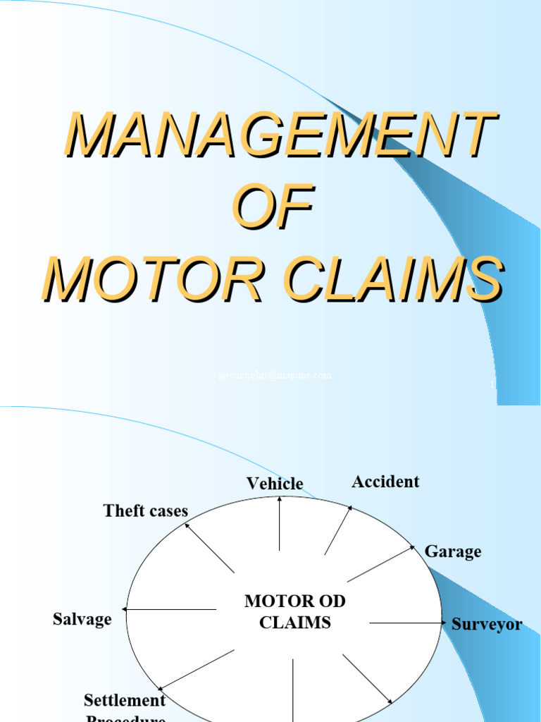 Motor Claims Management Guide | PDF | Insurance | Axle