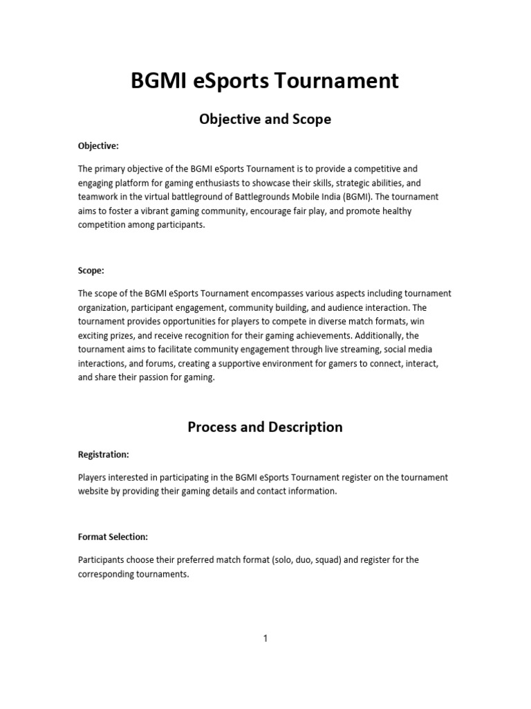 Bgmi Tournament | PDF