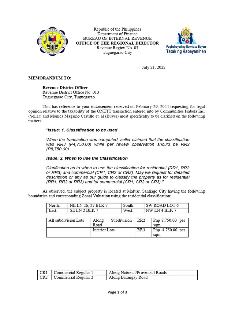 RDO 15 - Zonal Value | PDF | Valuation (Finance) | Justice