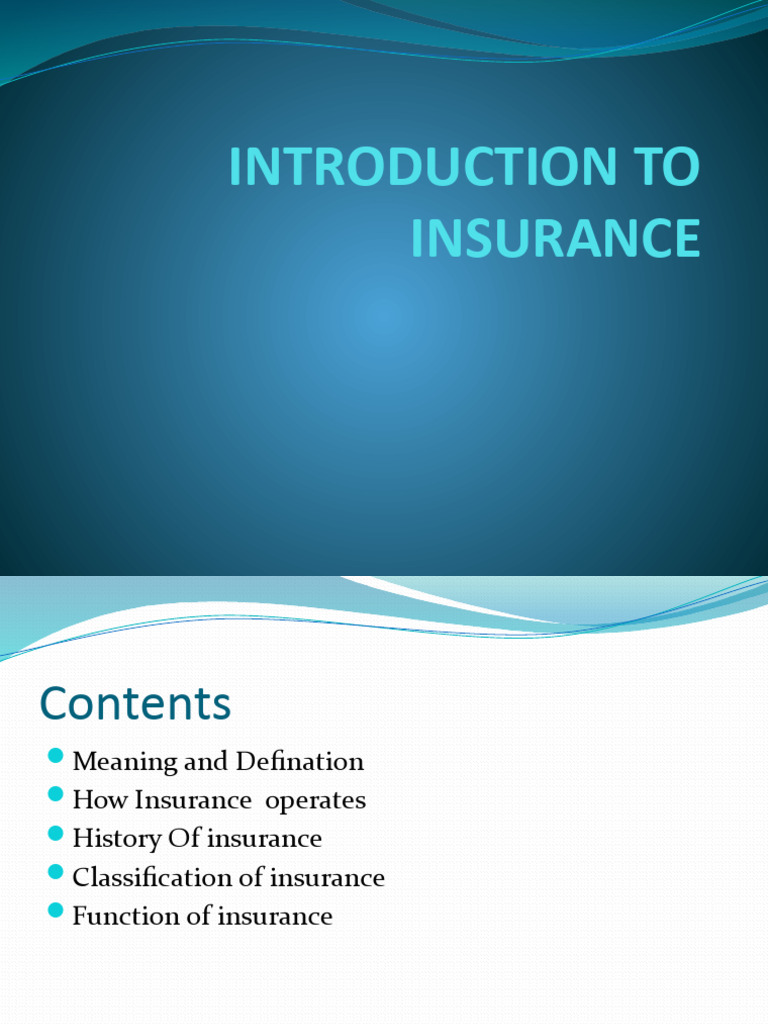 1introduction and Nature of Insurance | PDF | Insurance | Risk