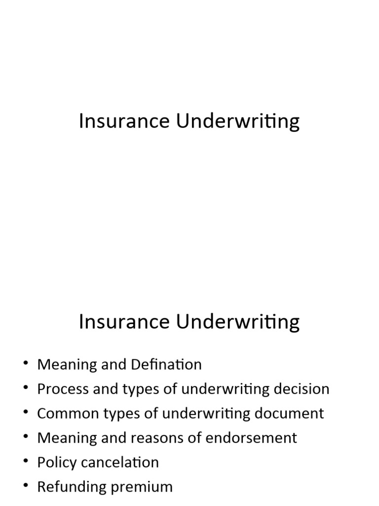 5insurance Underwriting | PDF | Insurance | Underwriting