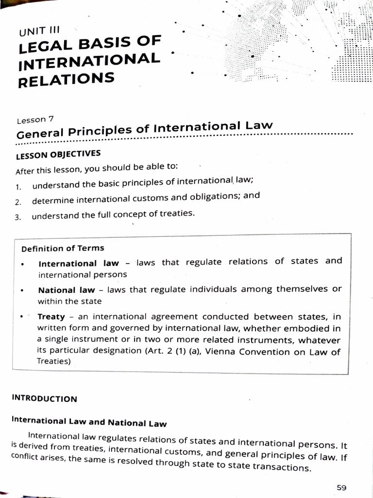 Week 4-General Principles of International Law | PDF | Treaty ...