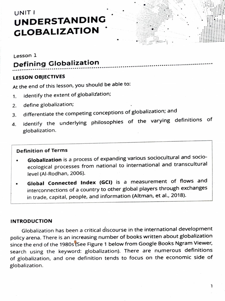 Week 1-Understanding Globalization | PDF | Globalization | Trade