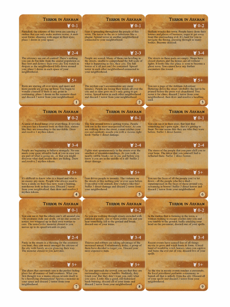 Generic Terror Cards | PDF