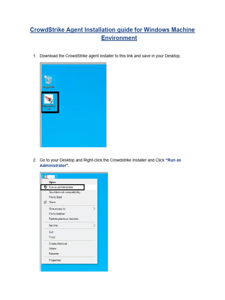 CrowdStrike Agent Installation Guide For Windows Machine Environment ...