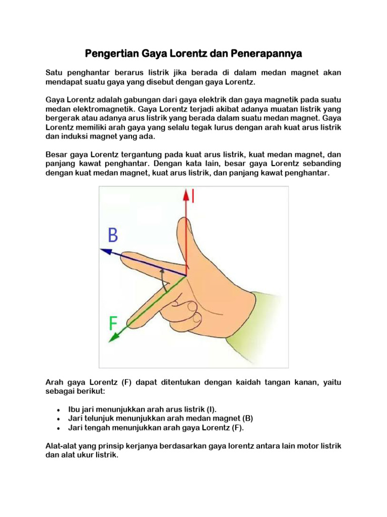 Gaya Lorentz: Pengertian dan Penerapan | PDF
