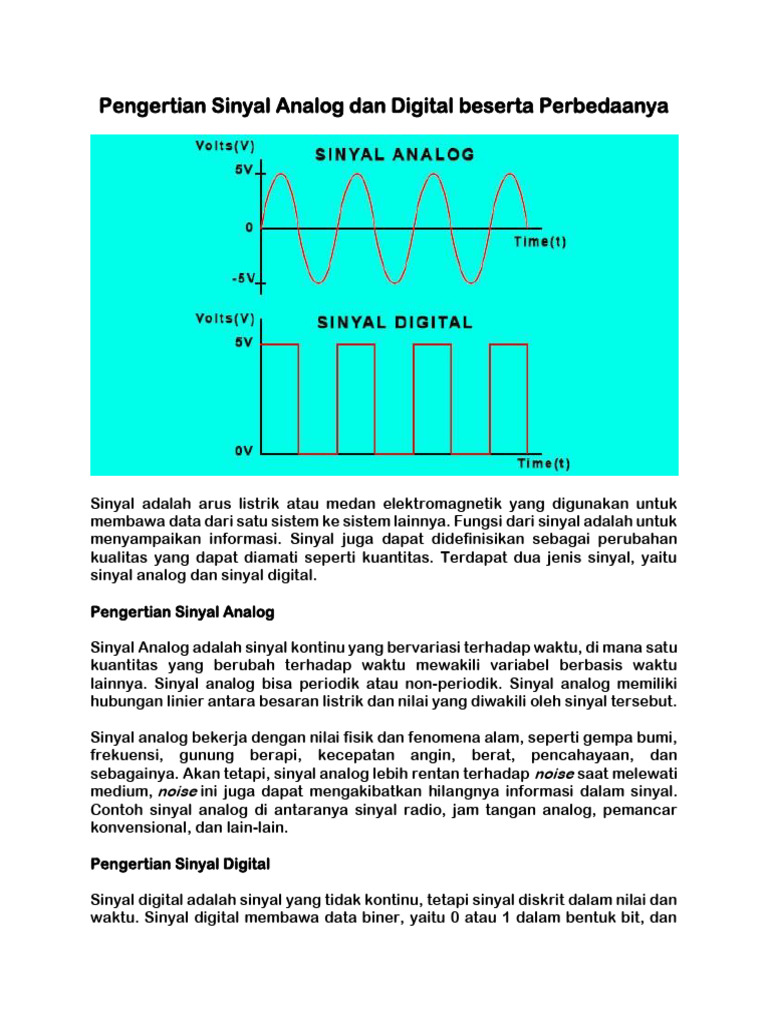 Pengertian Sinyal Analog Dan Digital Beserta Perbedaanya | PDF