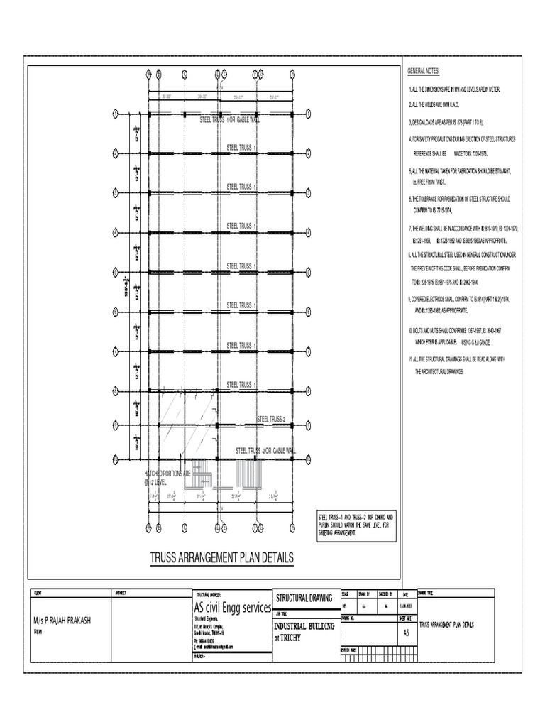 Structural Truss Arrangement Plan | PDF | Civil Engineering | Building ...