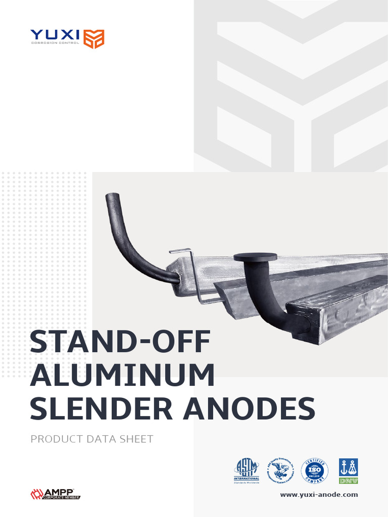 Stand-Off Aluminum Slender Anodes Datasheet | PDF | Aluminium | Zinc