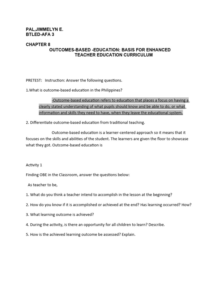 PAL Educ 10 Chapter 8 | PDF | Teachers | Curriculum