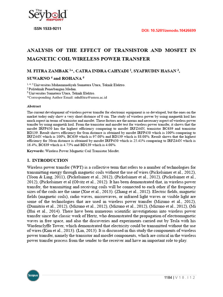 ANALYSIS OF THE EFFECT OF TRANSISTOR AND MOSFET IN MAGNETIC COIL ...