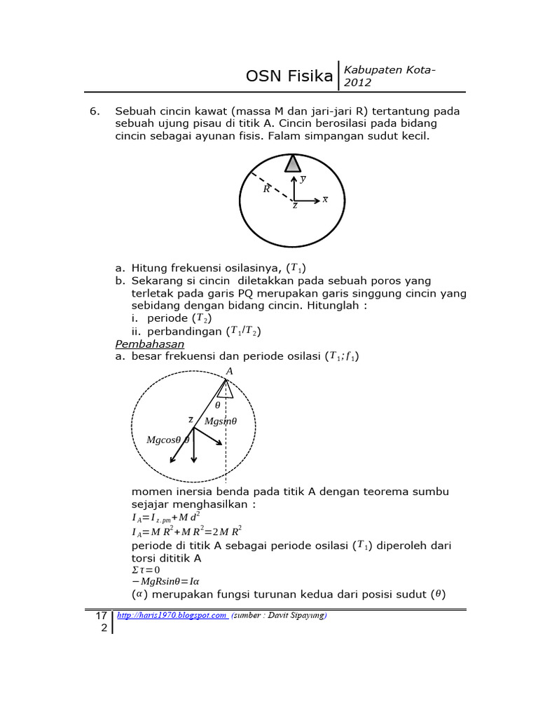 2012 Soal Dan Pembahasan OSK Fisika-06 | PDF