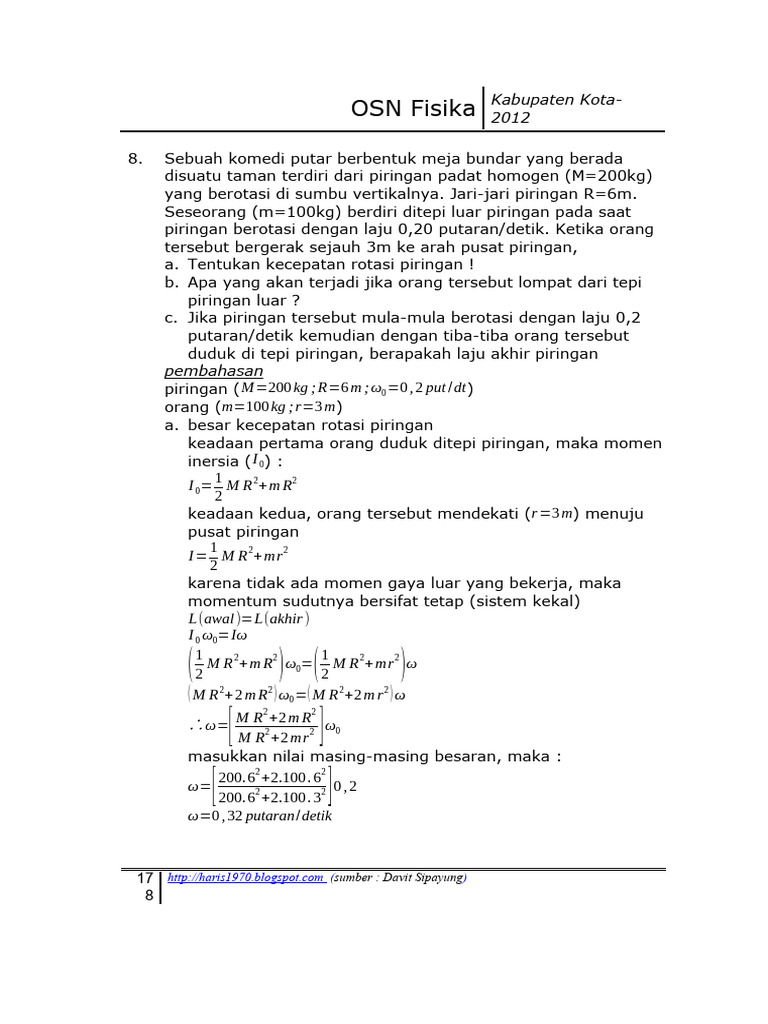 2012 Soal Dan Pembahasan OSK Fisika-08 | PDF