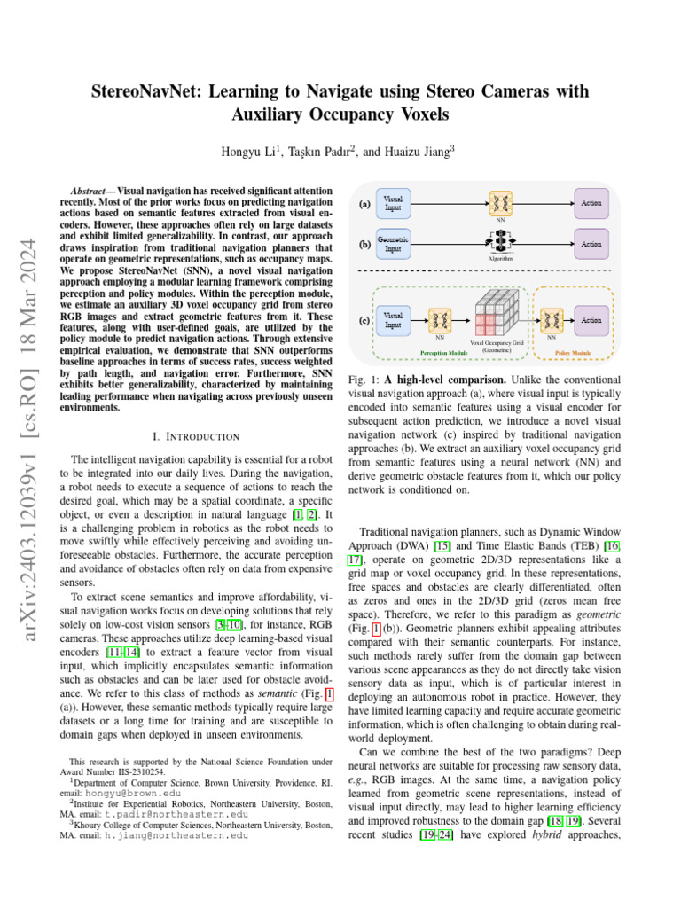 StereoNavNet: Learning To Navigate Using Stereo Cameras With Auxiliary Occupancy Voxels | PDF ...